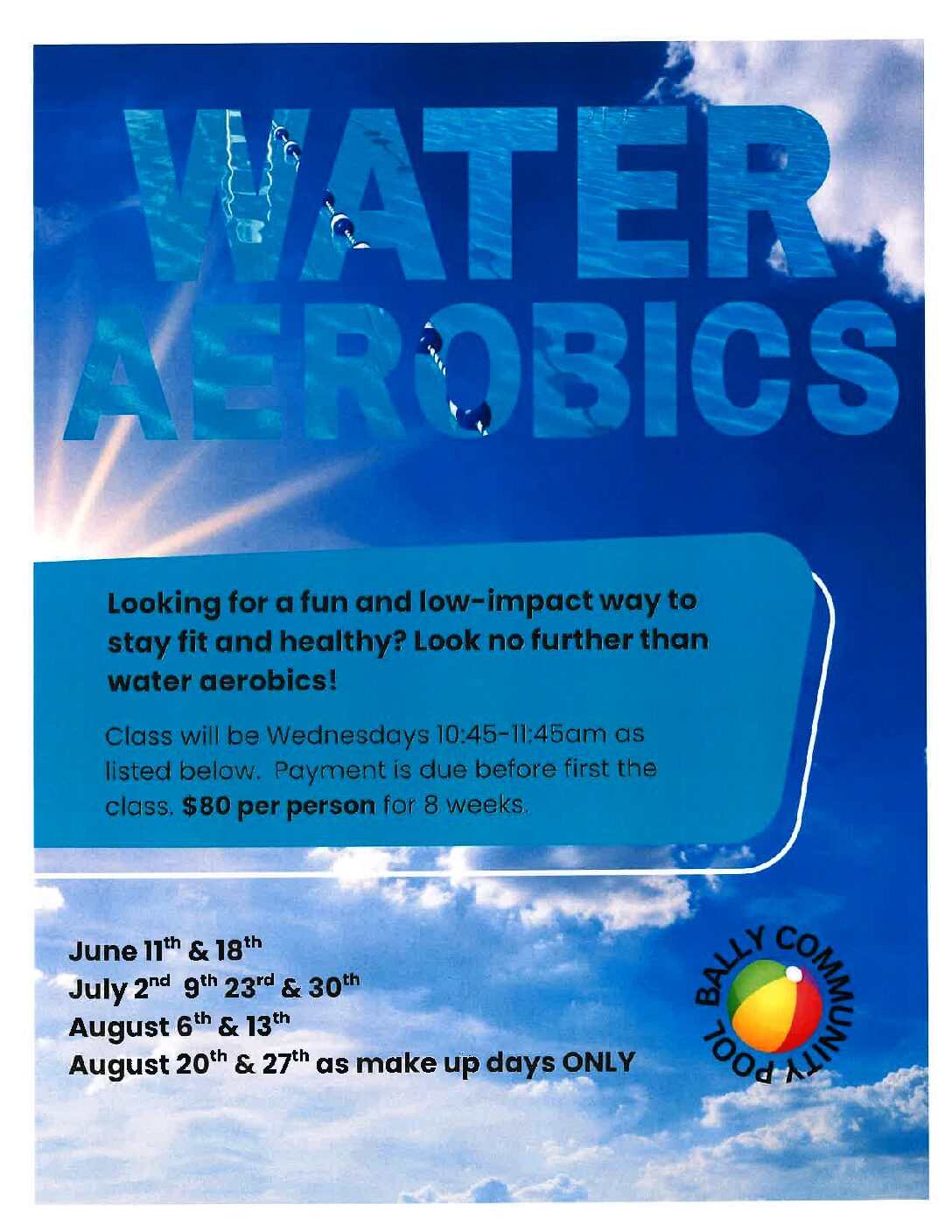 WATER AEROBICS AT BALLY POOL – Bally Borough
